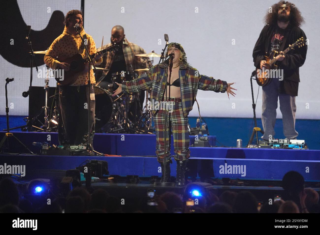Lola Young performs during The BRIT Awards 2025 at London's O2 Arena ...