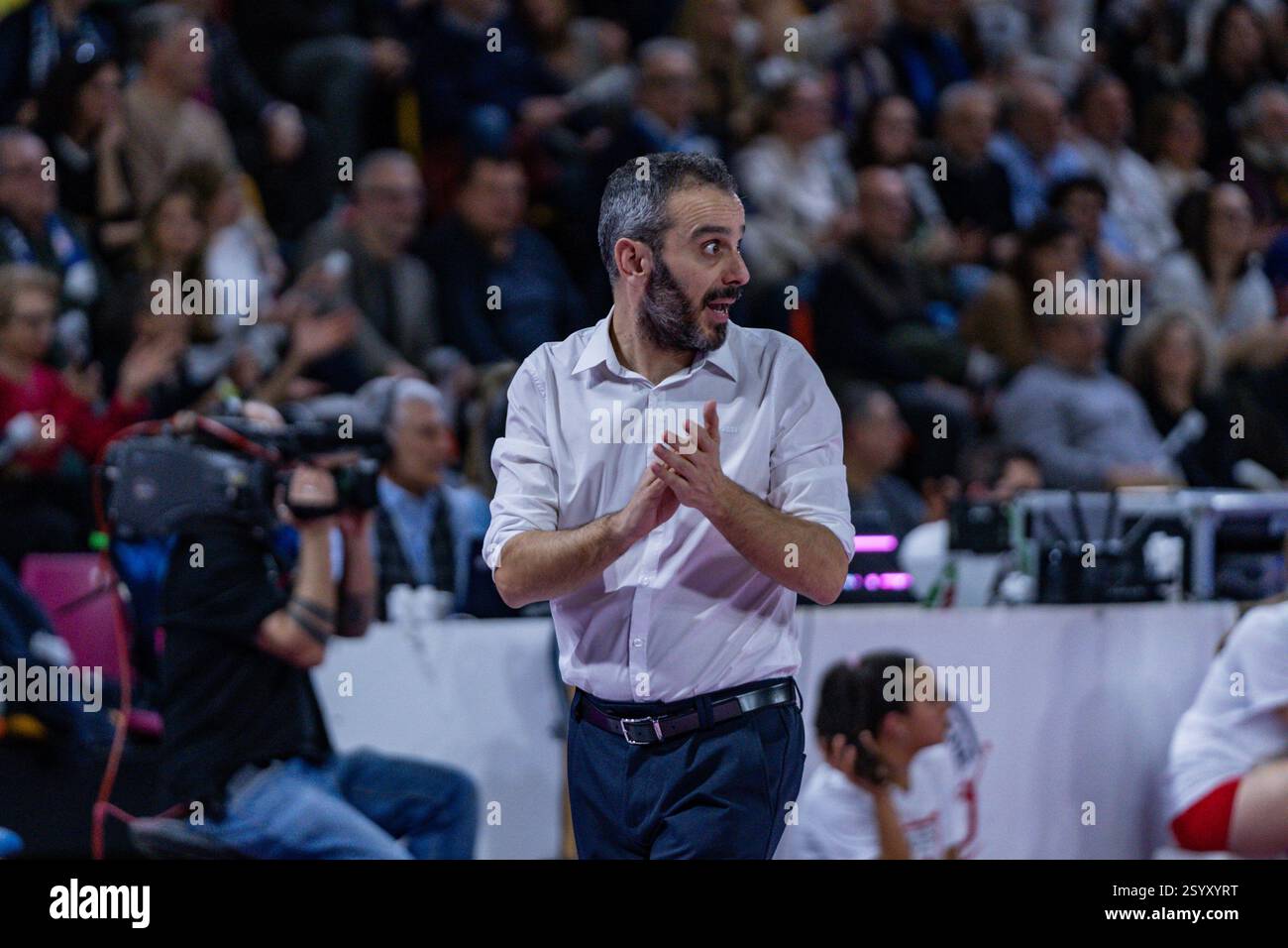 Florence, Italy. 01st Mar, 2025. Marco Gaspari (head coach of Savino ...