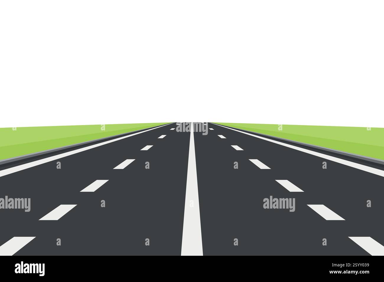 Flat Landscape Design with Road. Scenic Cartoon Highway, Nature Background. Cute Outdoors Scene ...