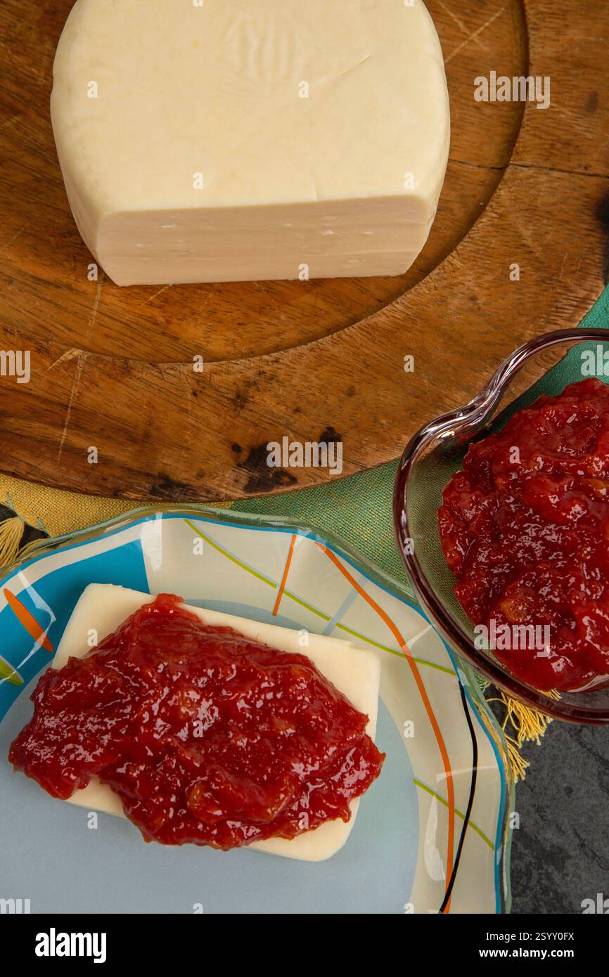 Guava jam with cheese, typical Brazilian dessert, called Romeu e ...