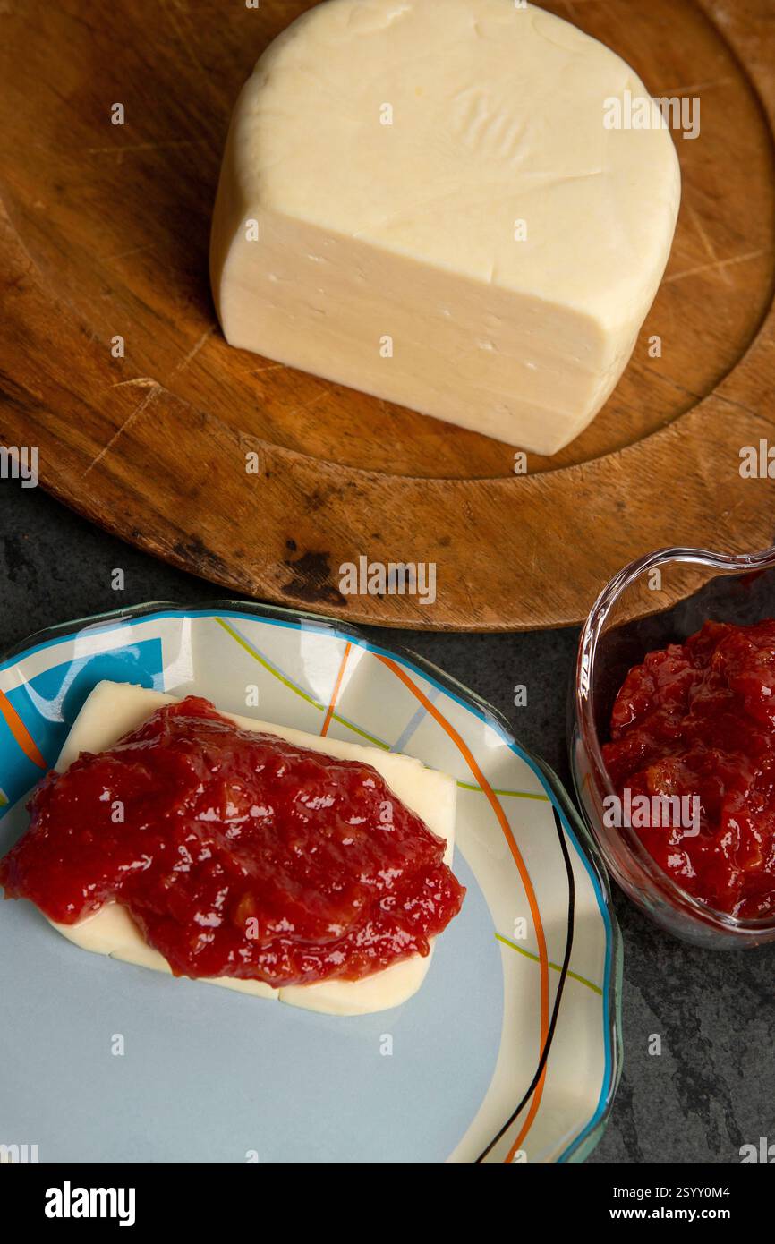 Guava jam with cheese, typical Brazilian dessert, called Romeu e ...