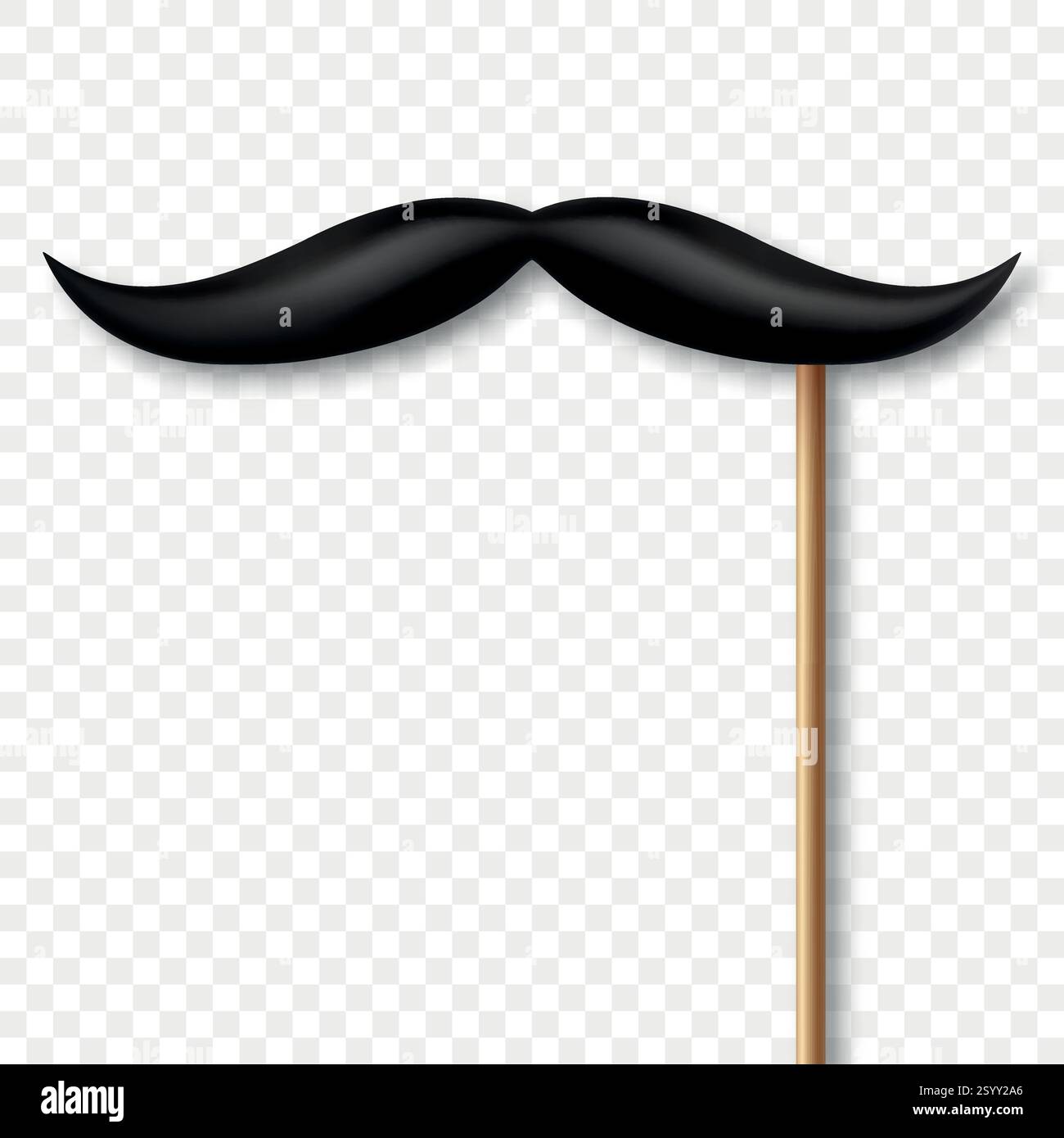 Vector 3d Realistic Black Mustache Prop on Stick. Simple Mustache for ...