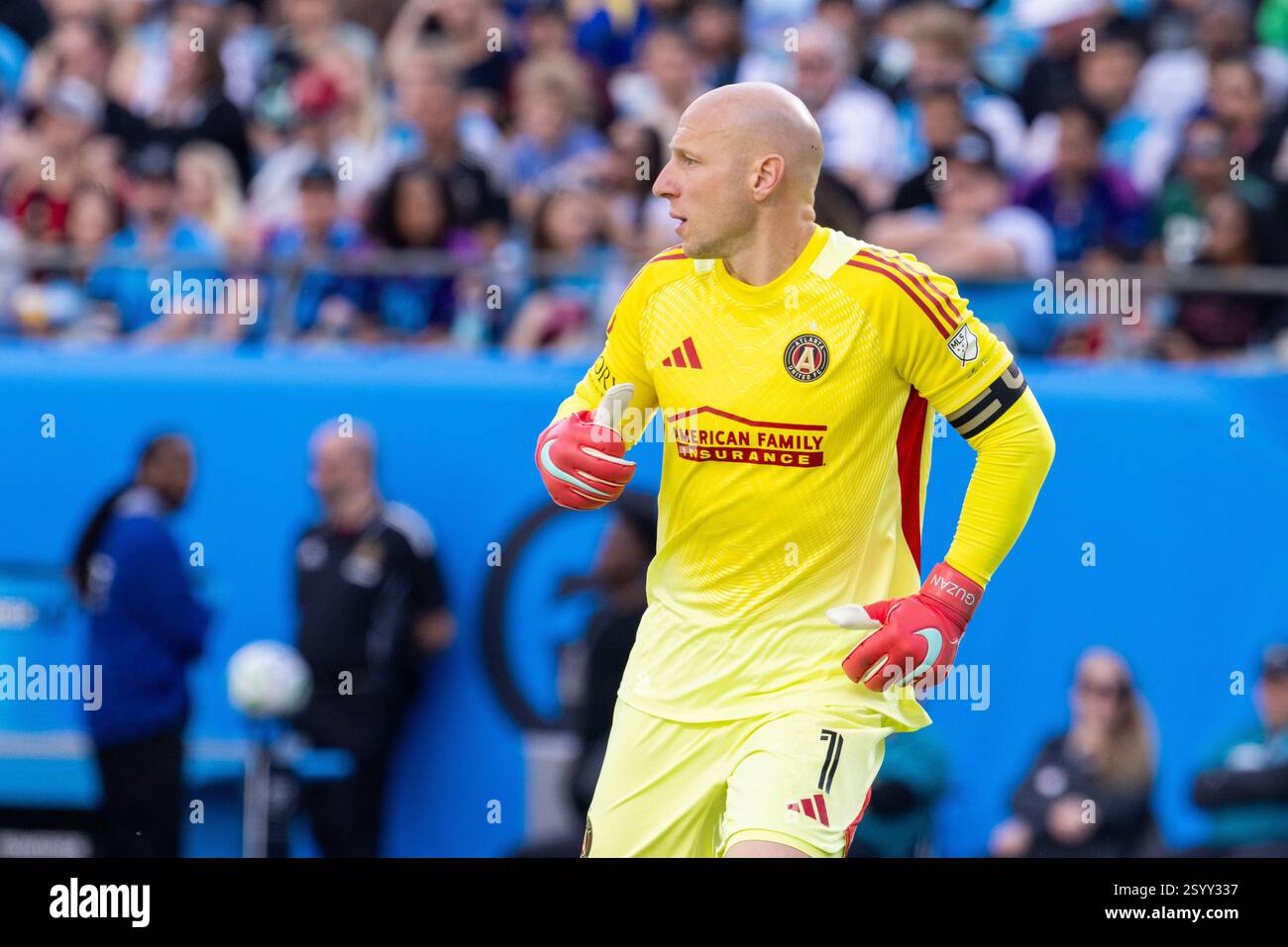 March 1, 2025: Atlanta United goalkeeper Brad Guzan (1) watches the ...