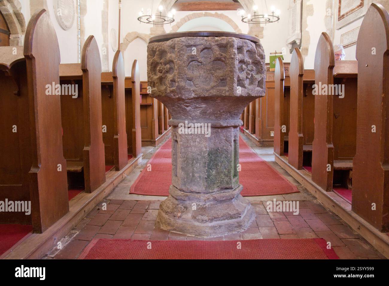 St Mary the Virgin parish church baptismal font, Stopham, Pulborough ...