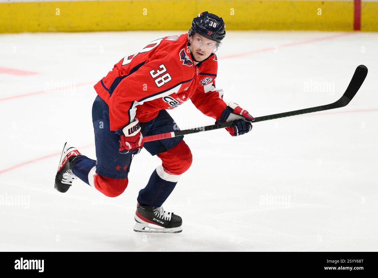 Washington Capitals defenseman Rasmus Sandin (38) in action during the ...