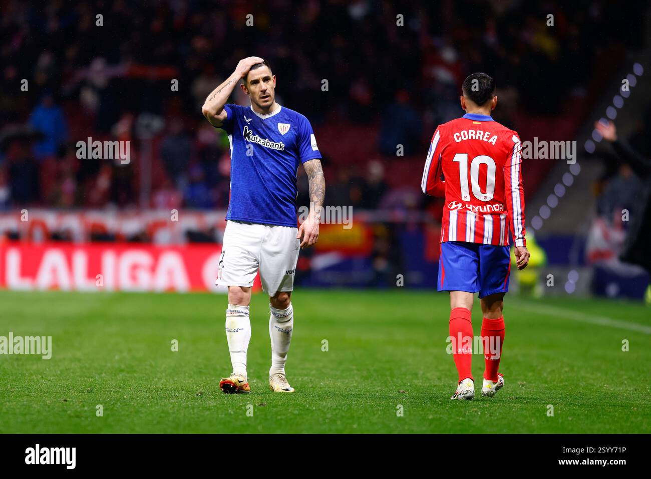 Yuri Berchiche of Athletic Club reacts during the Spanish League ...