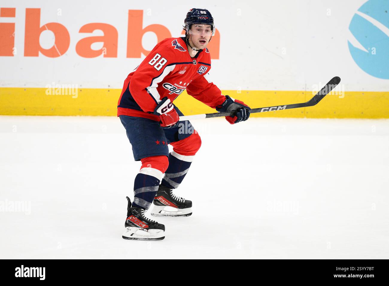 Washington Capitals left wing Andrew Mangiapane (88) in action during ...