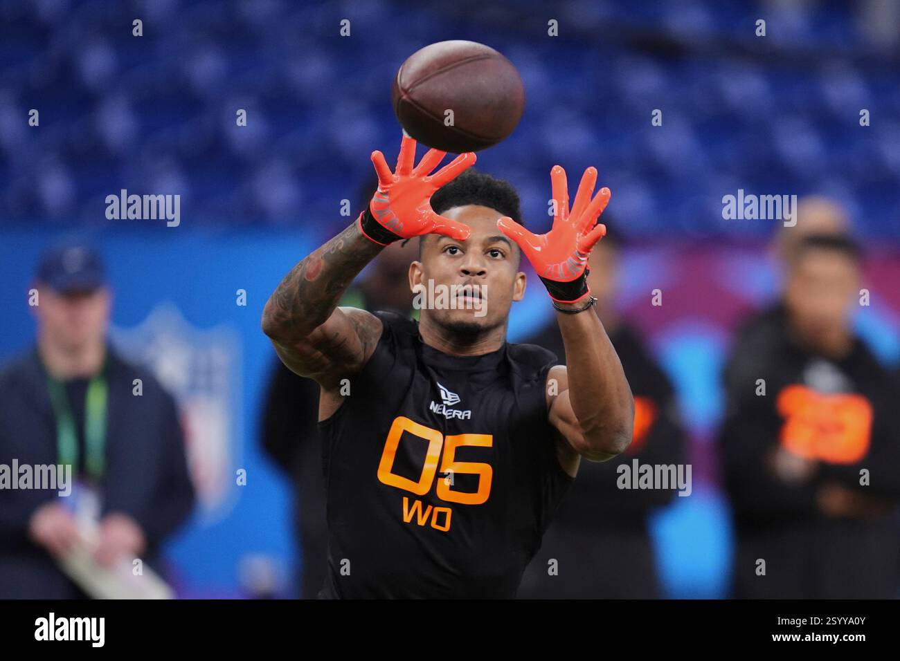 Texas wide receiver Isaiah Bond runs a drill at the NFL football ...