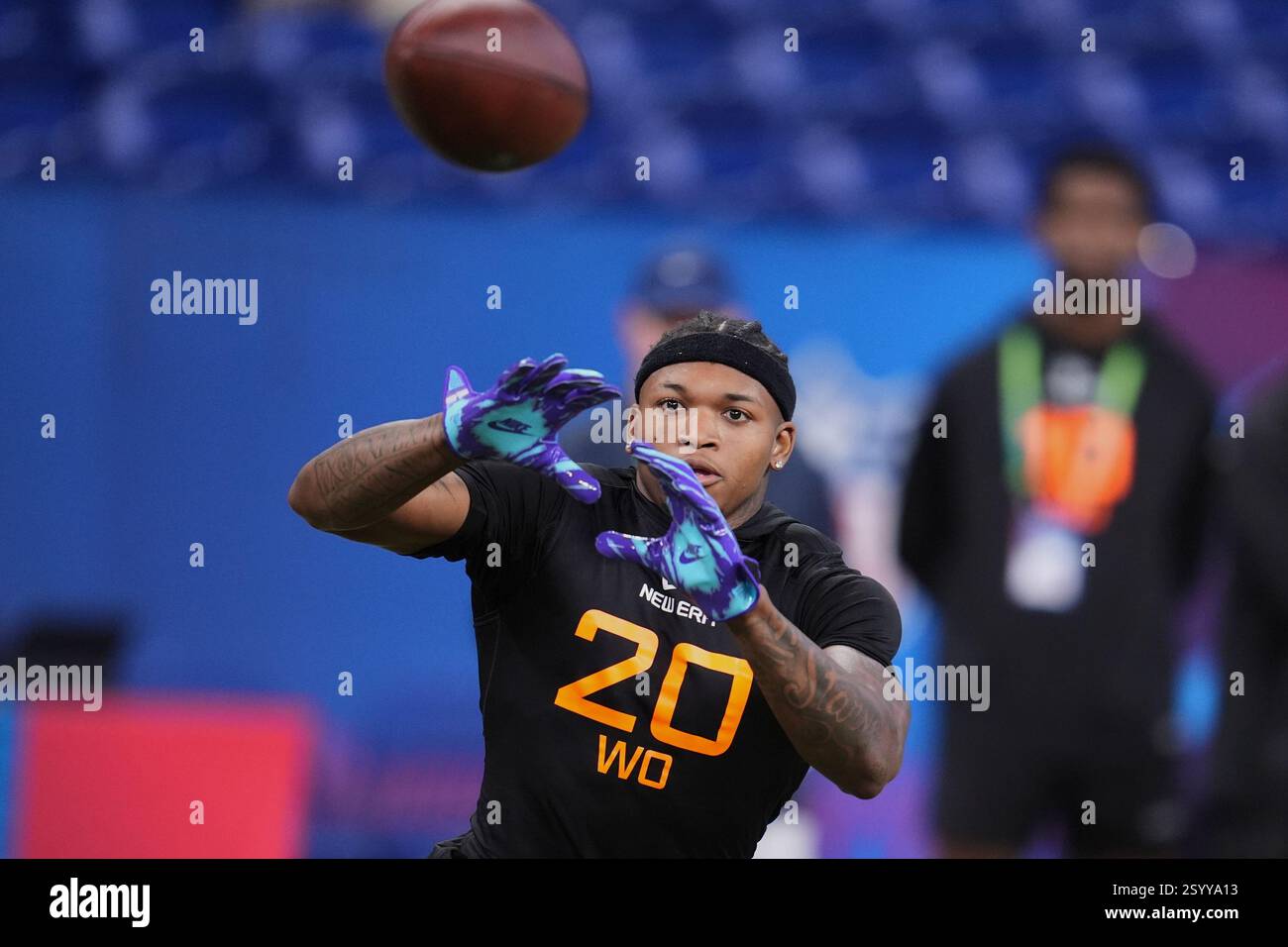 Colorado wide receiver Jimmy Horn Jr. runs a drill at the NFL football ...
