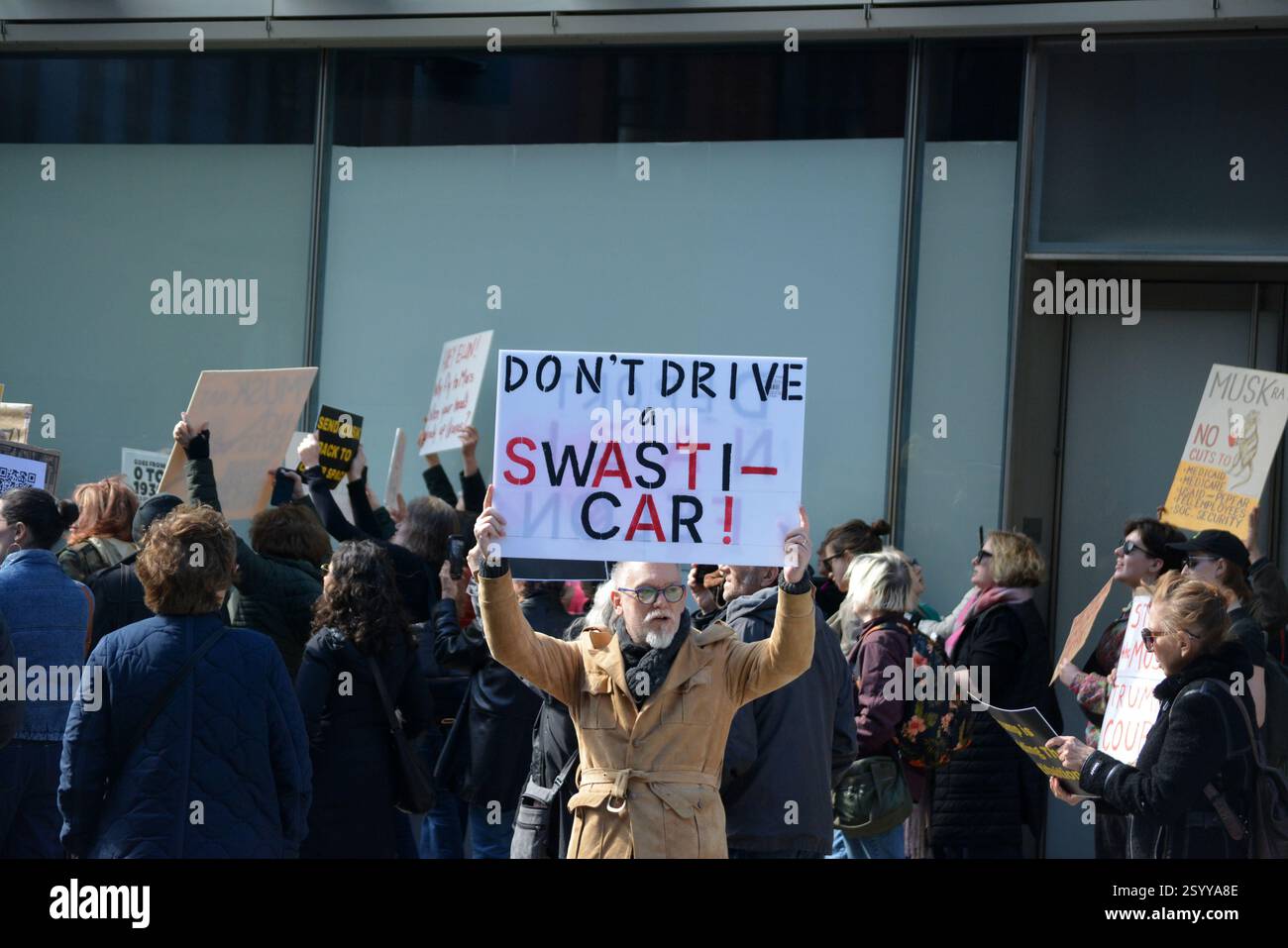 Protest against Elon Musk and DOGE cuts to government spending in front ...