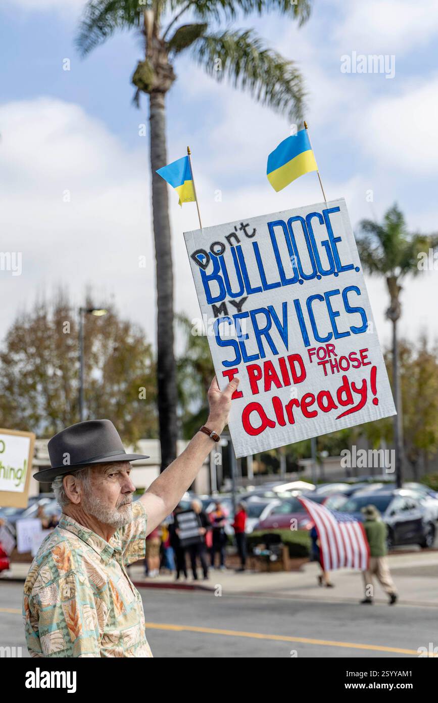 Santa Barbara protesters gather at the Tesla Dealership of Elon Musk in ...