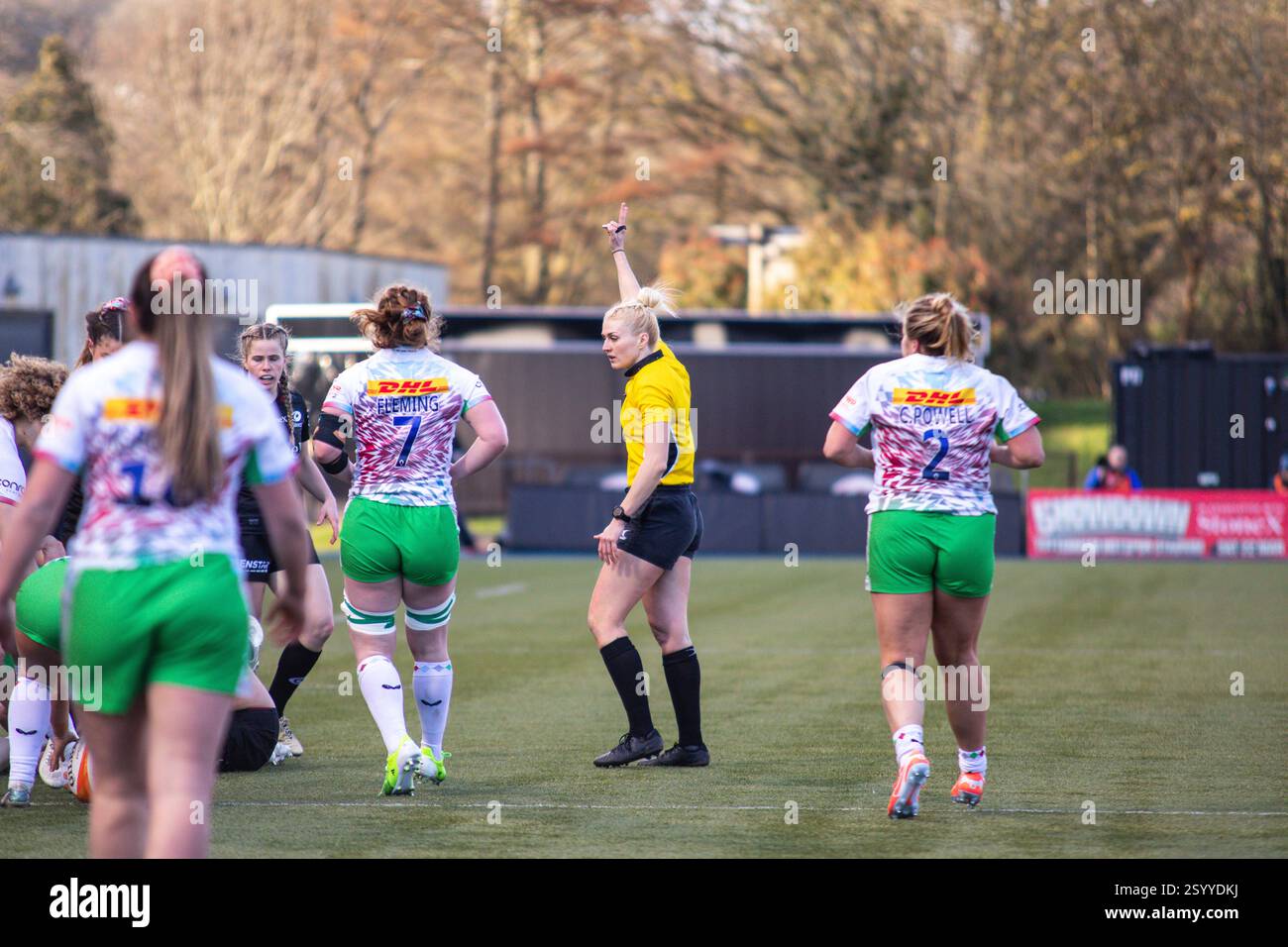 London, UK, 1st March 2025 Referee Holly Wood, Saracens versus ...