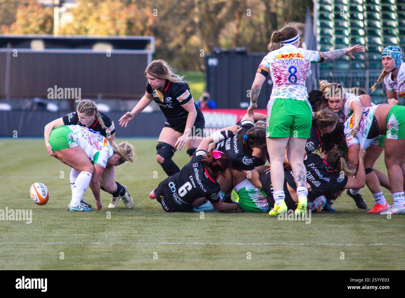 London, UK, 1st March 2025 Harlequins scrum crumbles under Saracens ...