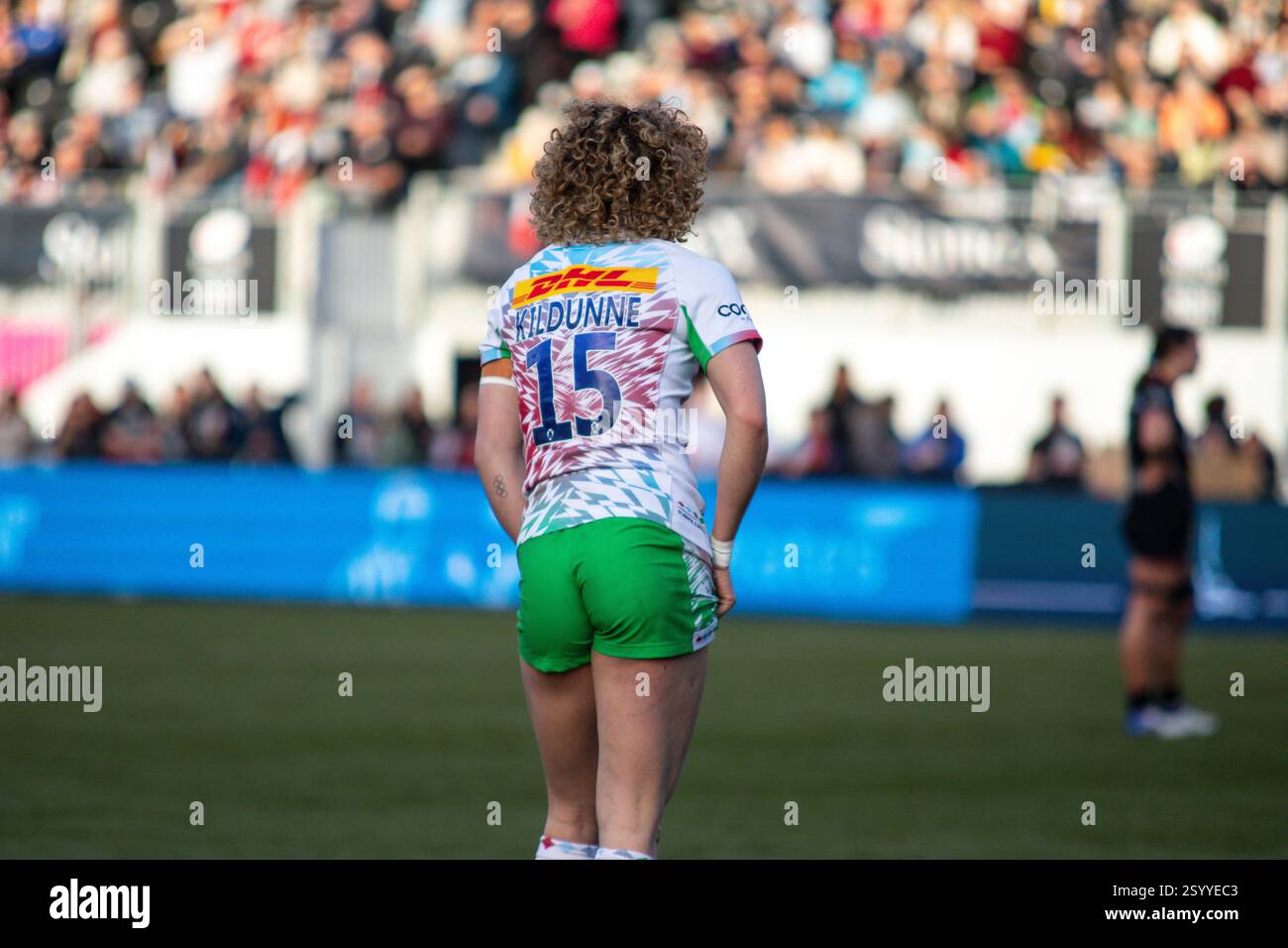 London, UK, 1st March 2025 Harlequins and Red Rose fullback Ellie Kildunne versus Saracens ...