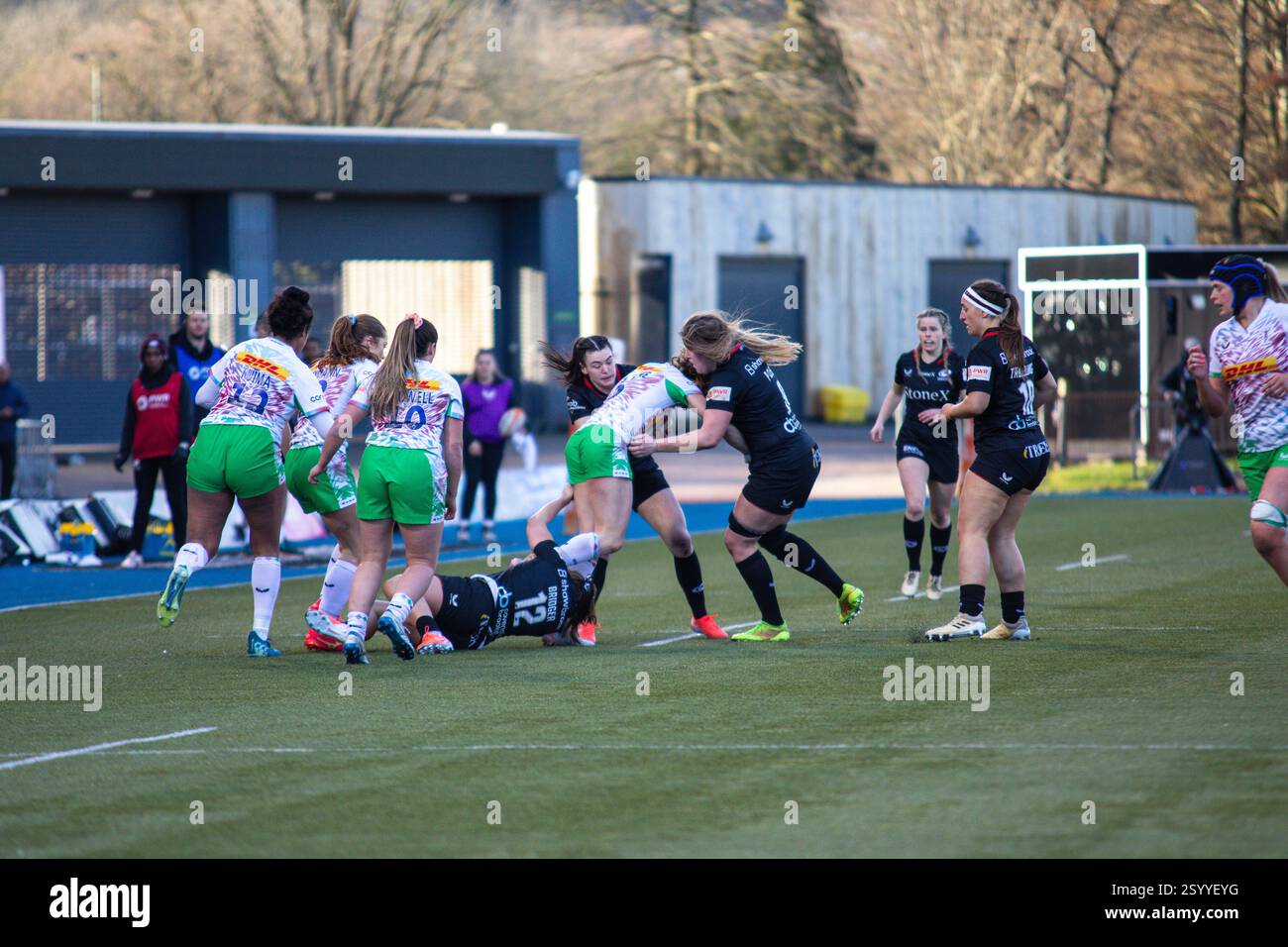 London, UK, 1st March 2025 Saracens players Alysha Corrigan, Sophie ...