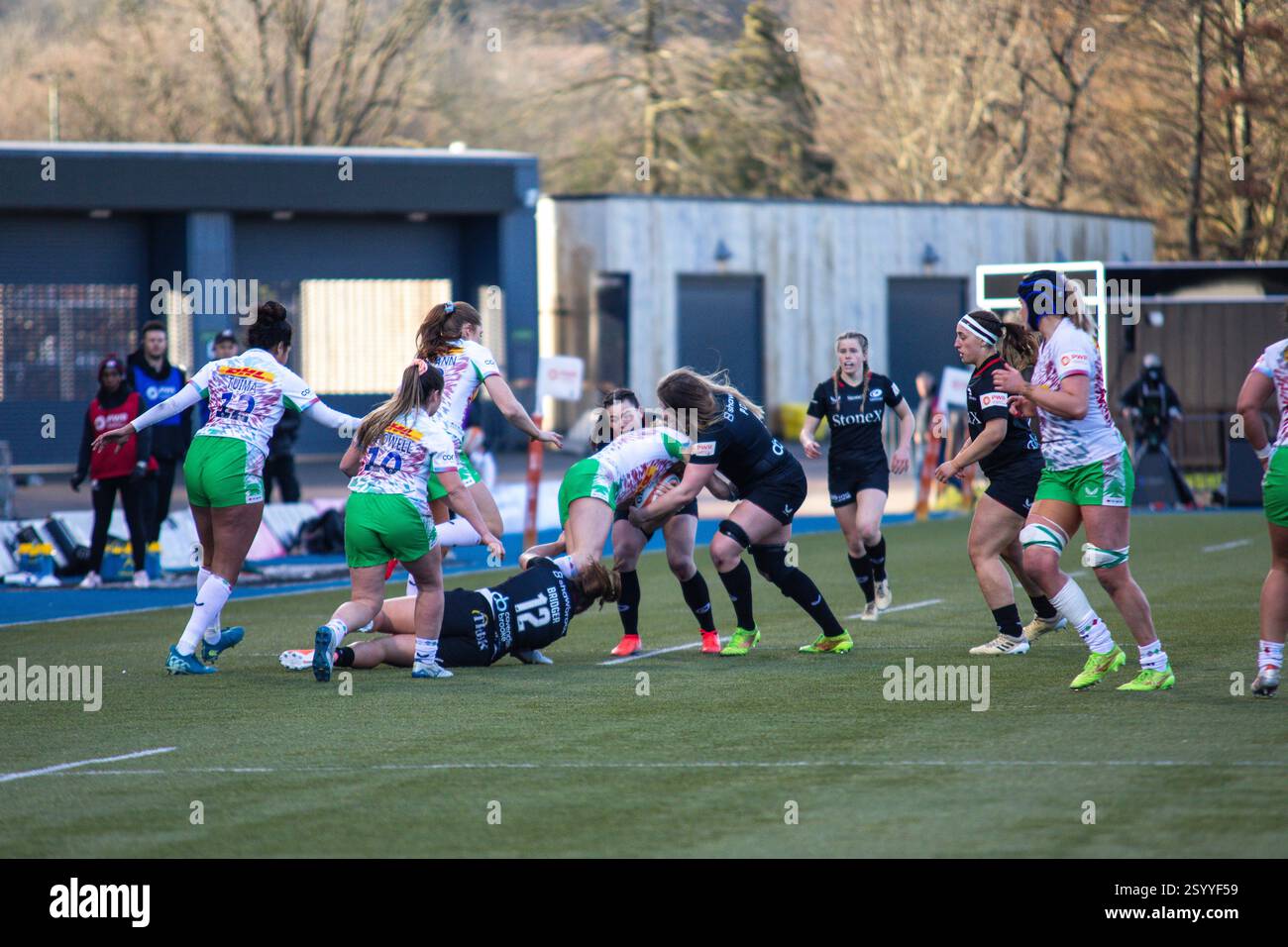 London, UK, 1st March 2025 Saracens players Alysha Corrigan, Sophie ...