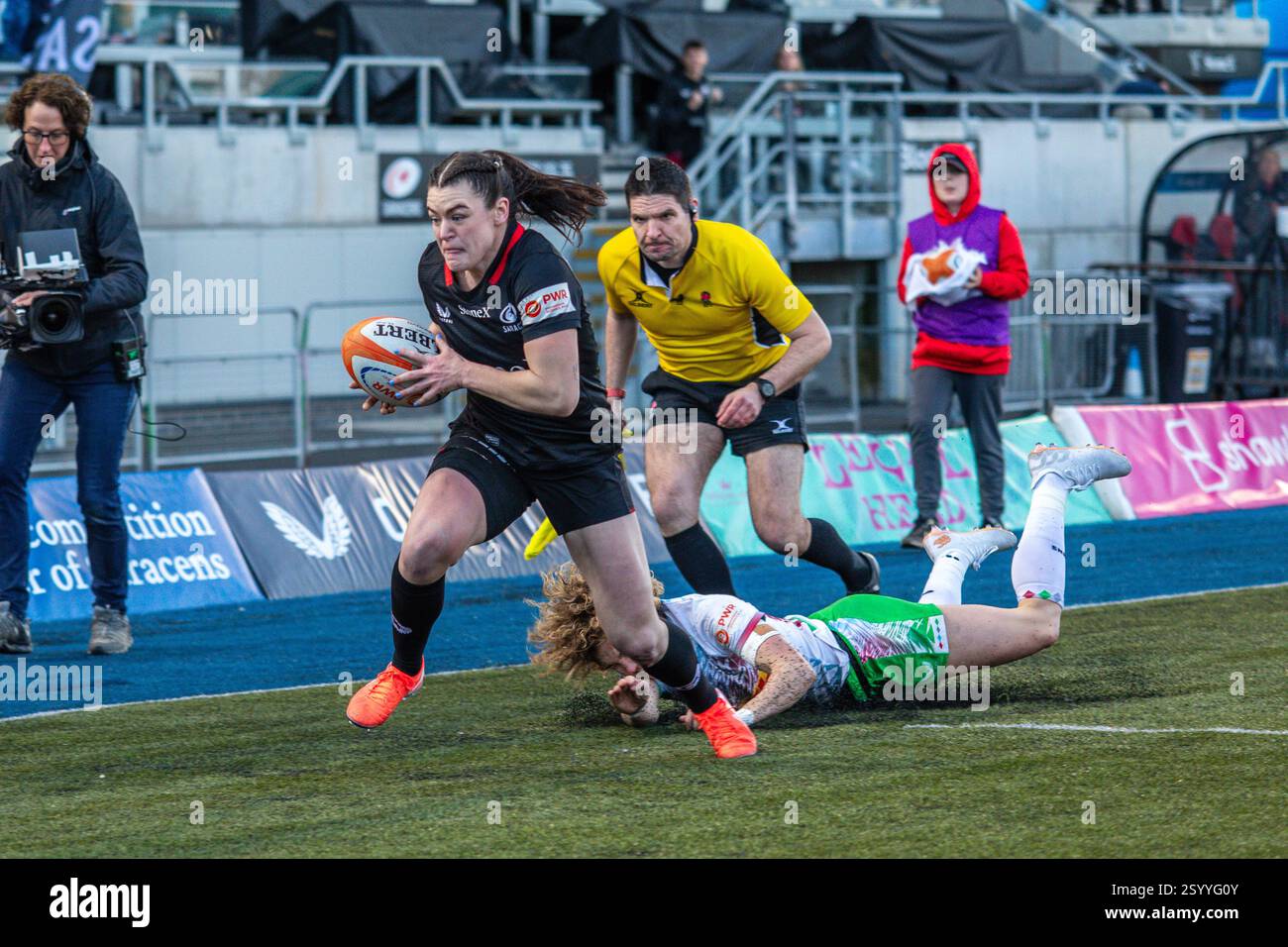 London, UK, 1st March 2025 Saracens winger Alysha Corrigan cannot be ...