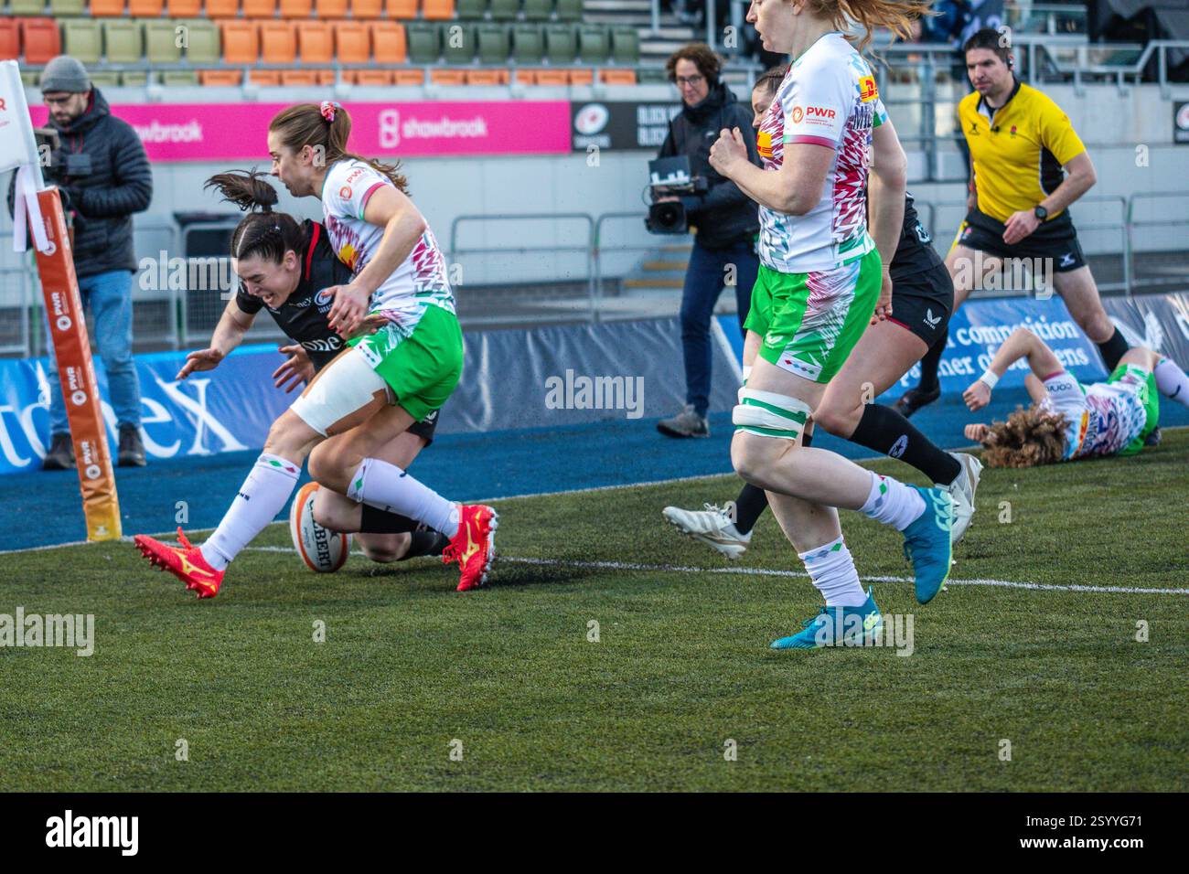 London, UK, 1st March 2025 Saracens winger Alysha Corrigan cannot be ...