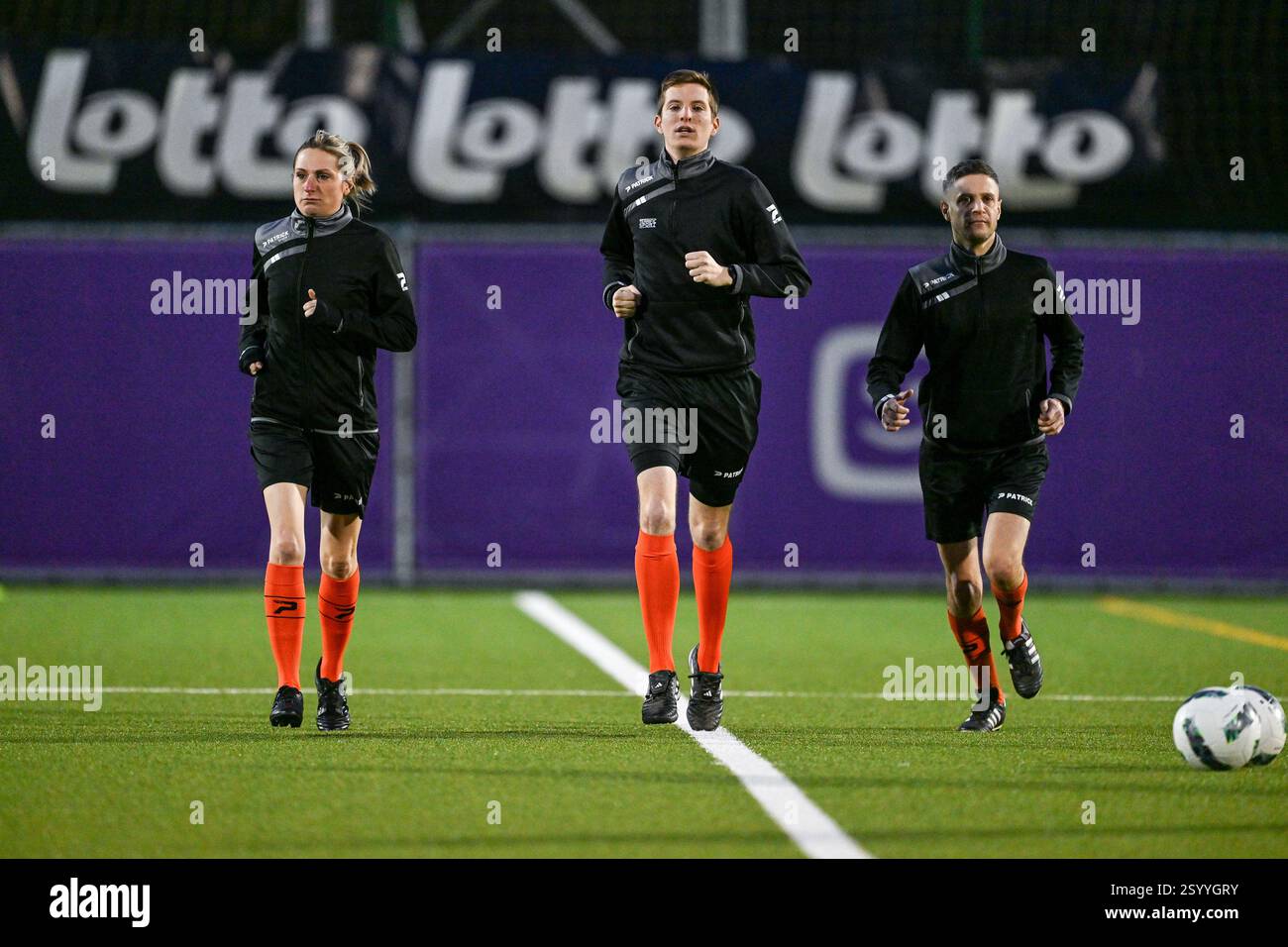assistant referee Maria Etienne , referee Florian Lemaire , assistant ...