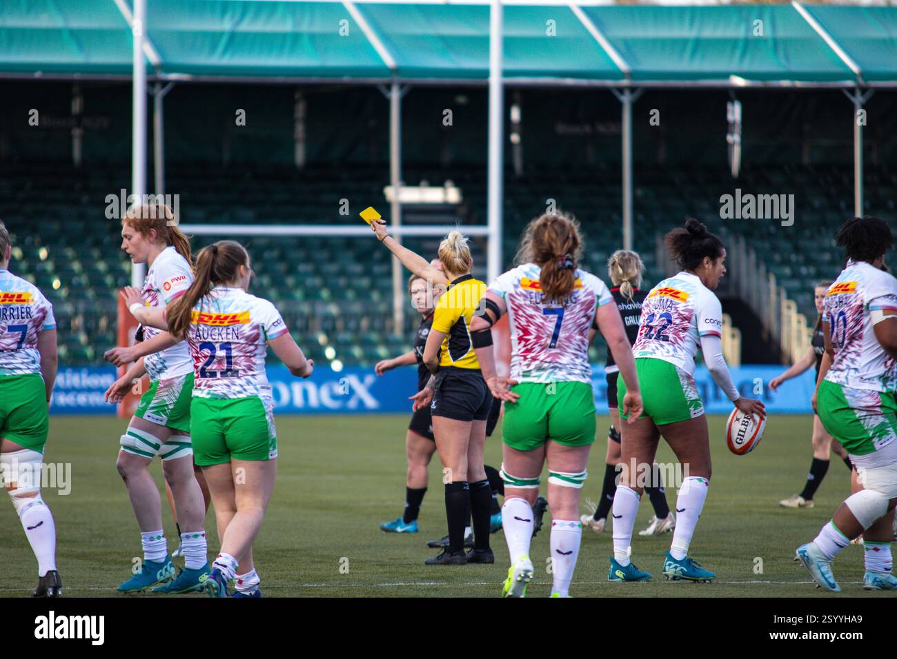 London, UK, 1st March 2025 Referee Holly Wood blows her whistle and ...