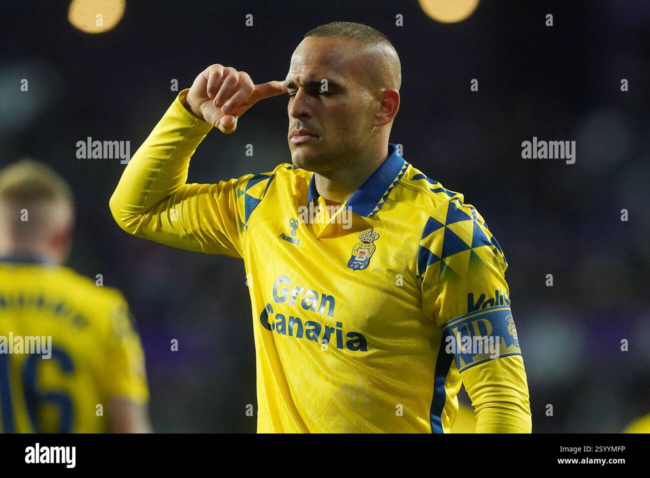 Madrid, Spain. 28th Feb, 2025. UD Las Palmas' Sandro Ramirez celebrates ...
