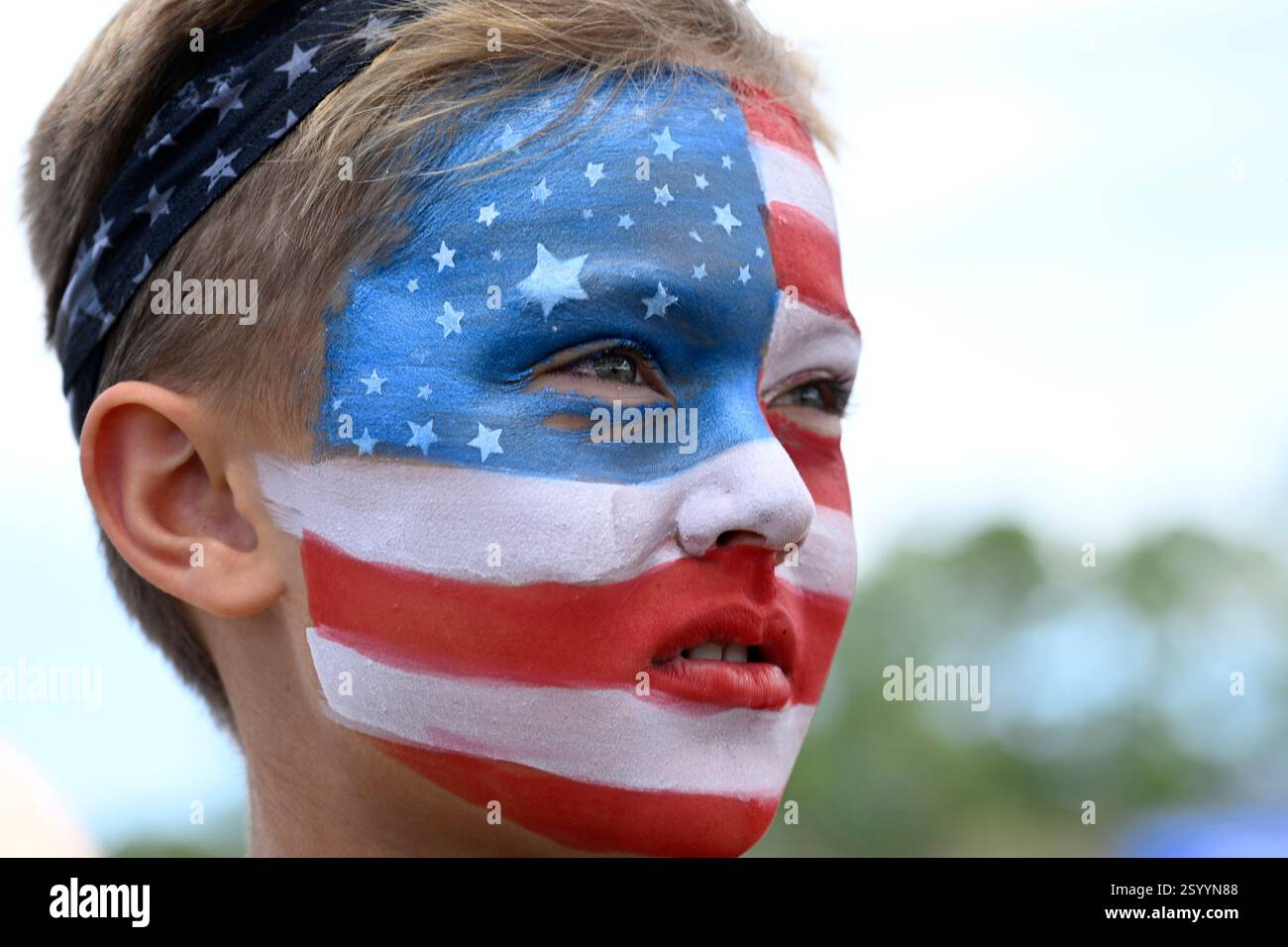 Jackson Taylor, 9, of St. Augustine, Fla., looks on during the Florida ...