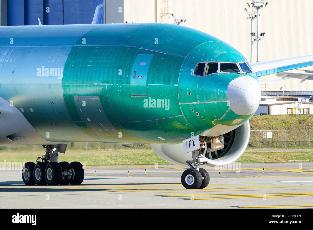 Everett, WA, USA - February 28, 2025; Boeing 777-F cargo freighter ...