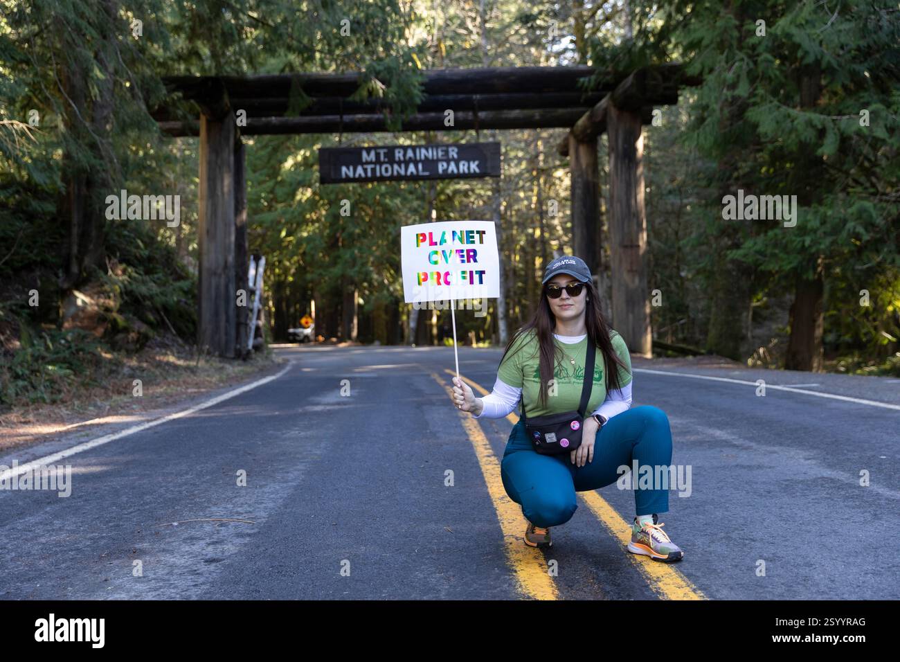 Ashford, Washington, USA. 1st March, 2025. A young woman poses with a ...