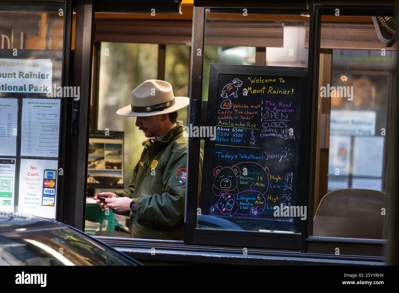 Ashford, Washington, USA. 1st March, 2025. A national park ranger ...