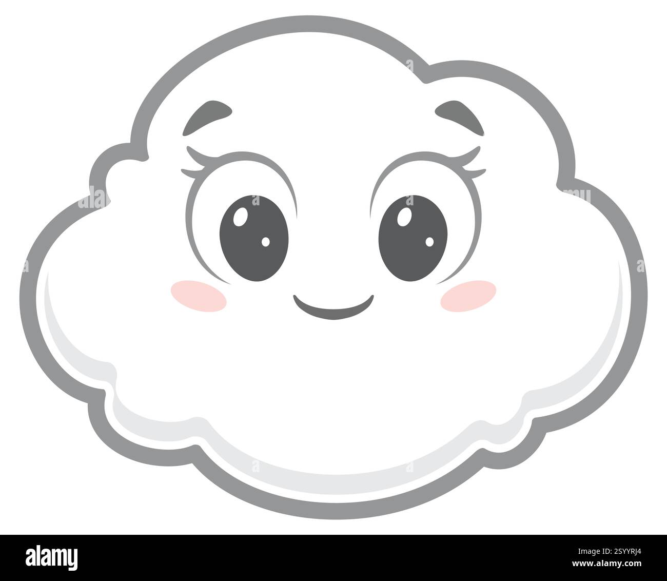 Illustration of cartoon cloud with cute face Stock Vector Image & Art ...