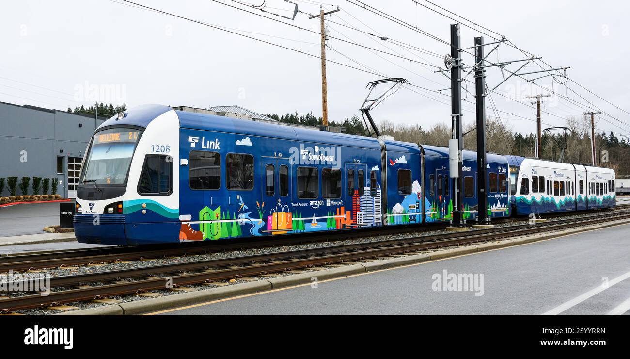 Bellevue, WA, USA - February 16, 2025; Sound Transit Link Light Rail in ...