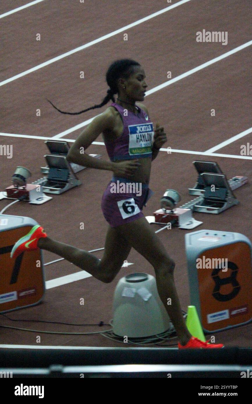 Madrid, Spain, 28th February, 2025: Athlete Birke Haylom leads the ...