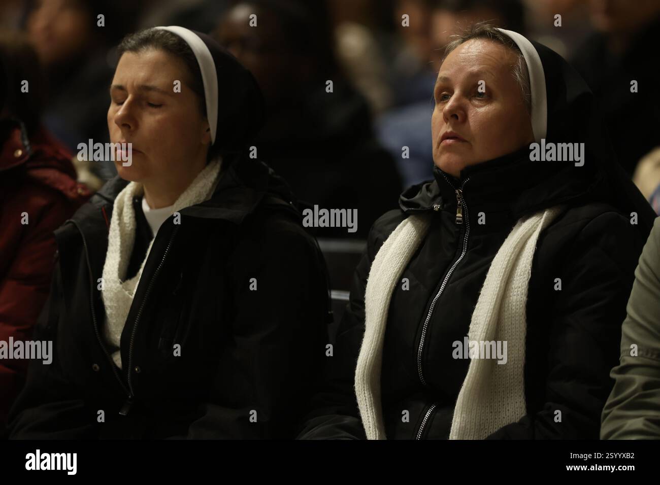Vatican City, Italy 01.03.2025 : nuns recite the holy rosary for Pope ...