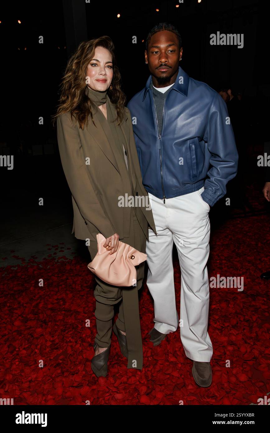 Milan, Italien. 01st Mar, 2025. Michelle Monaghan and Stefon Diggs ...