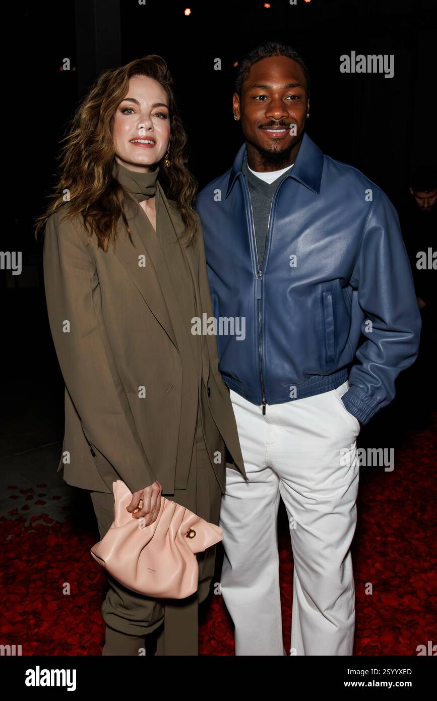 Milan, Italien. 01st Mar, 2025. Michelle Monaghan and Stefon Diggs ...