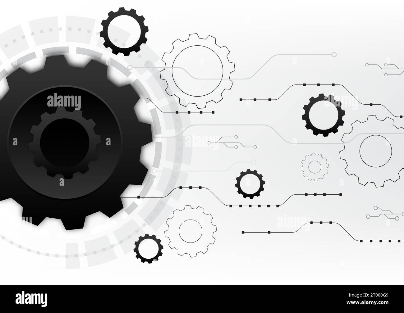 Gear technology on white background With the technology circle and the ...