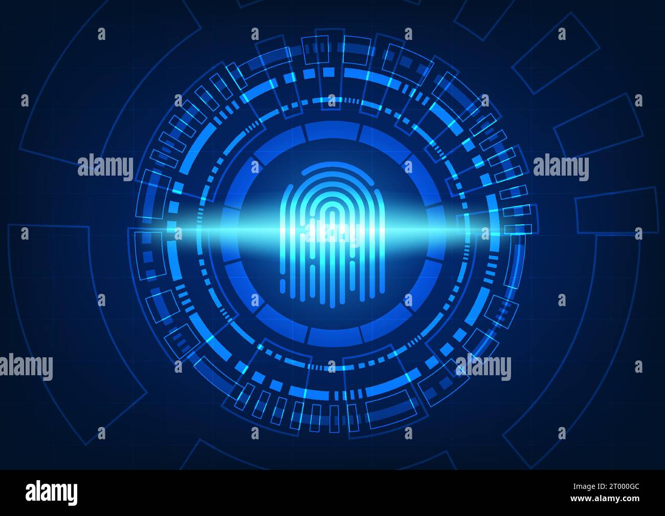 Fingerprint scanner technology smart background used for identity ...