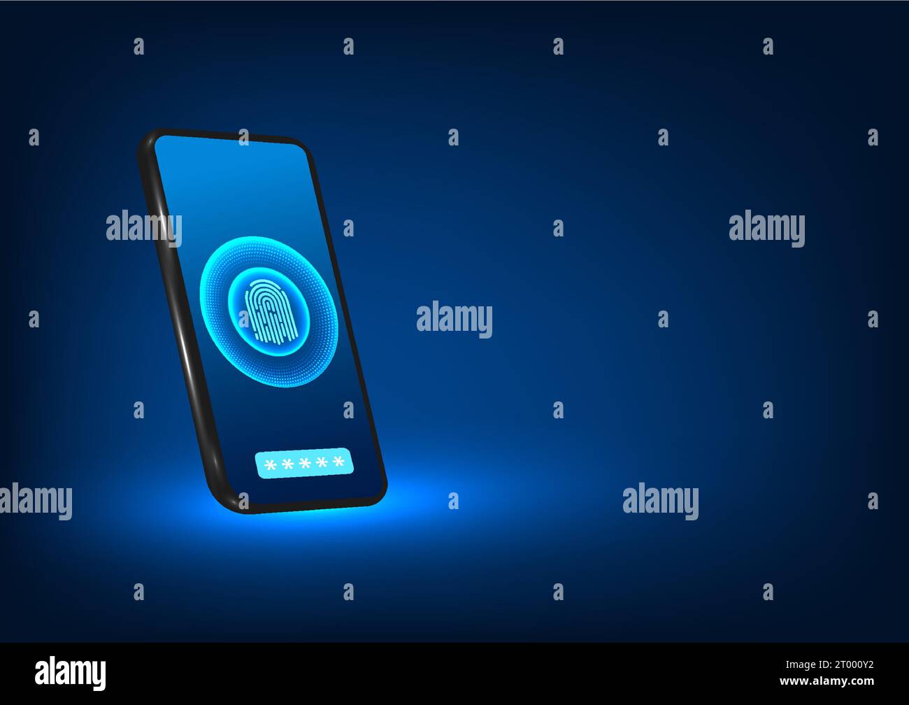 Technology background smart fingerprint technology used in smartphones ...