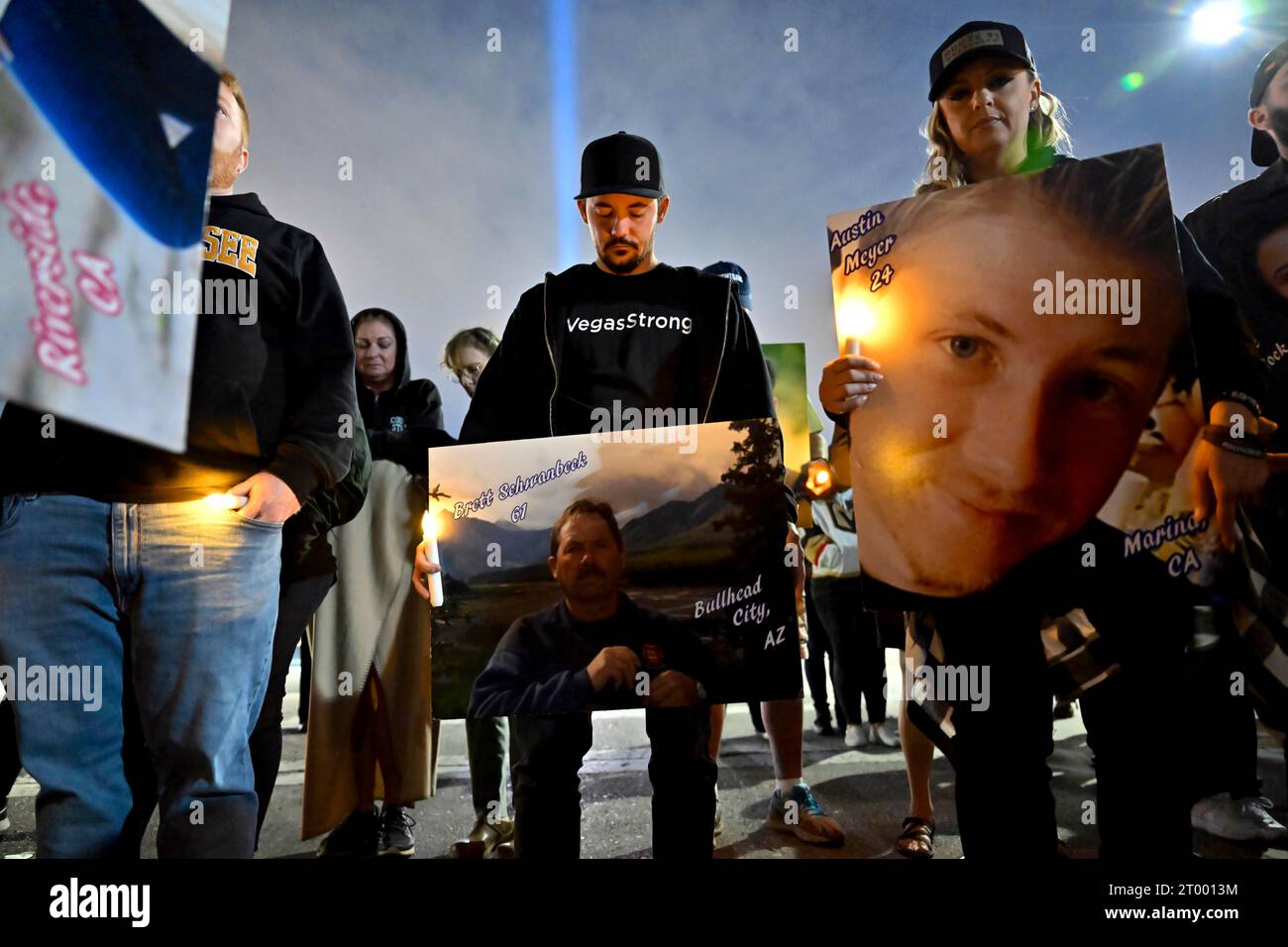 Oct. 1, 2023, Las Vegas, Nevada, USA : A moment of silence is had while ...
