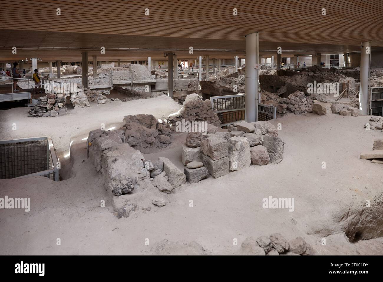 Santorini, Greece - July 01, 2021: Akrotiri, excavation site of a ...