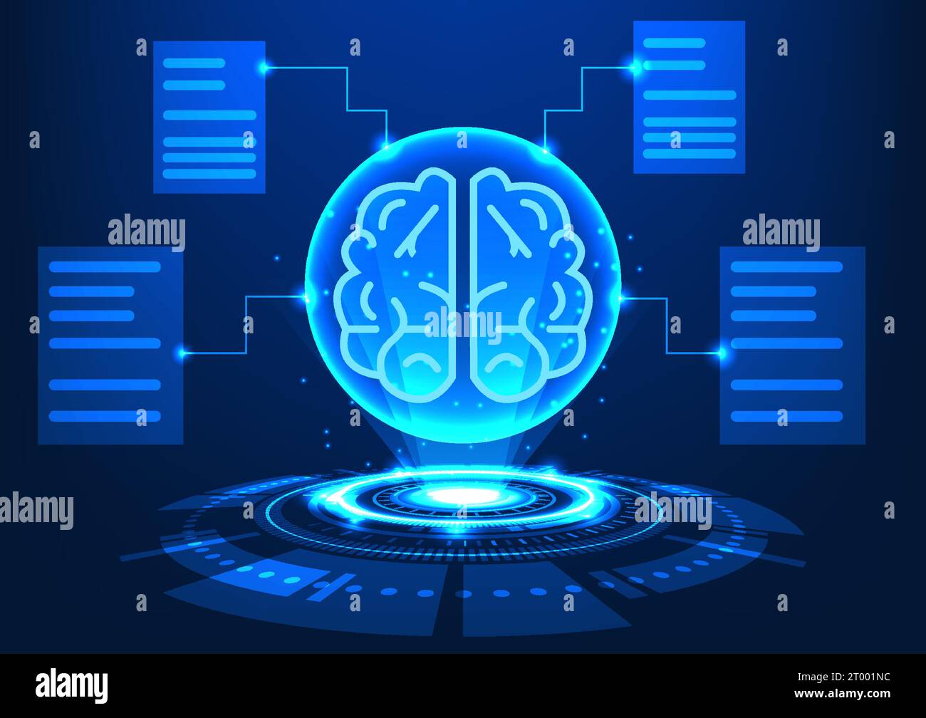 Modern technology The hologram shows the information system of the ...