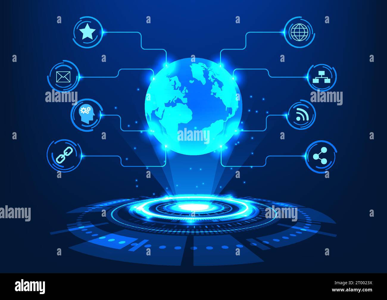 World modern technology The hologram represents the information ...