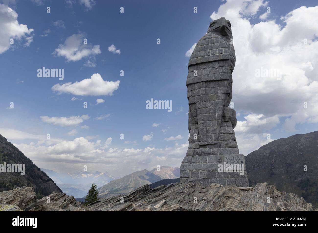 BRIG, SWITZERLAND, 18 JULY 2023: The Golden Eagle Monument of Simplon ...