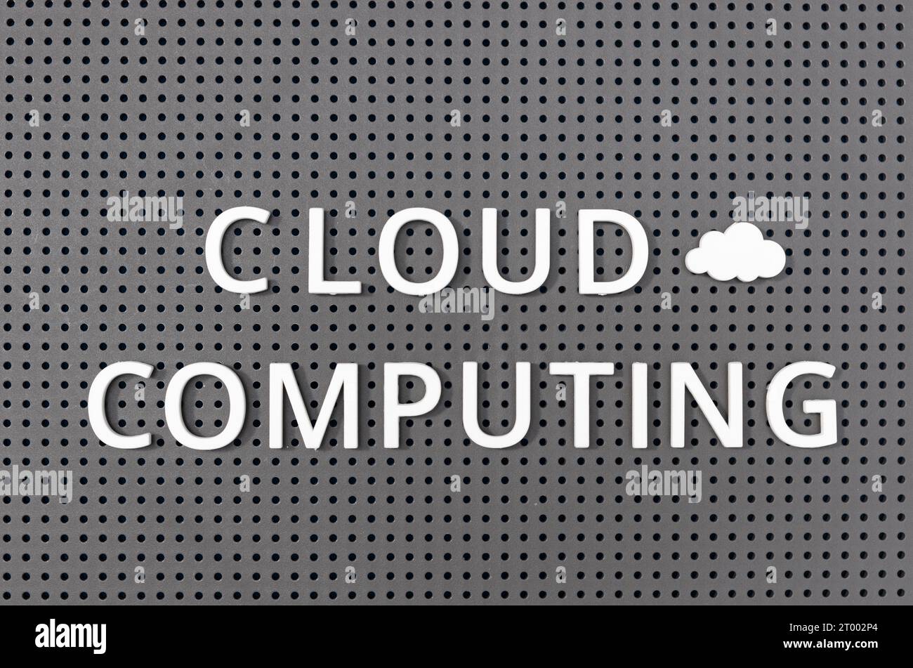 Cloud computing concept. Plastic letters message on gray board Stock ...