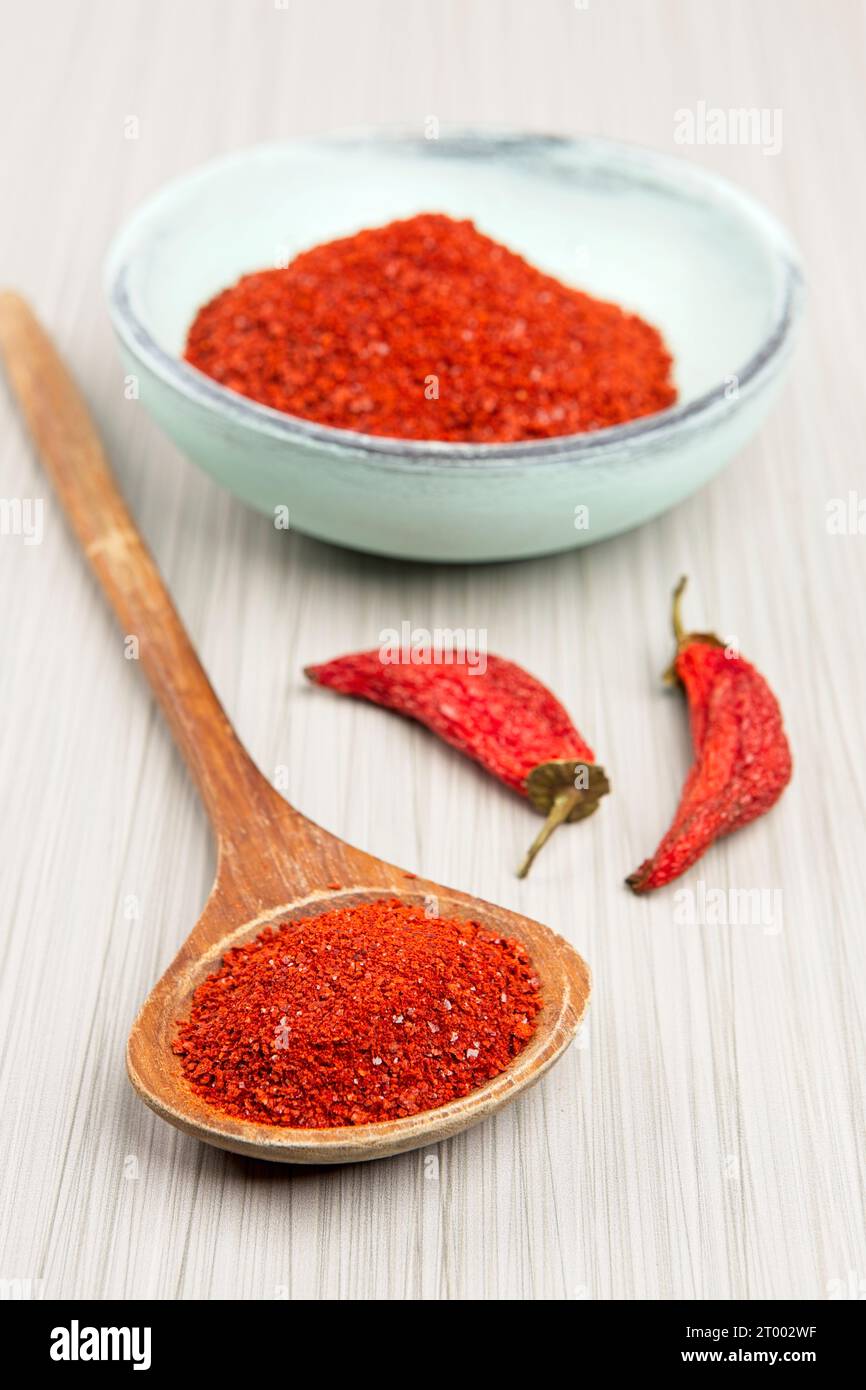 Red chili powder green peppers green peppers hi-res stock photography ...