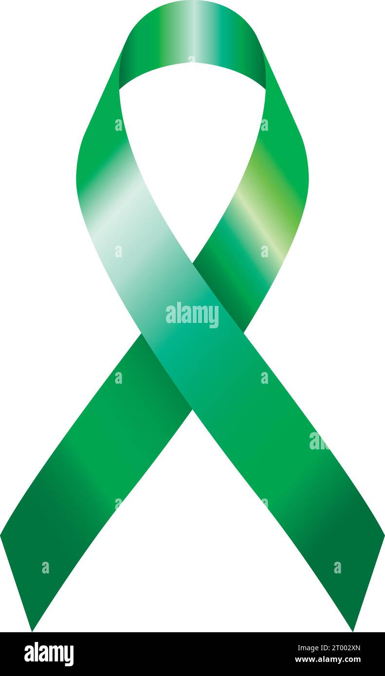 Celebrative GREEN ribbon to remember the international day, symbol ...