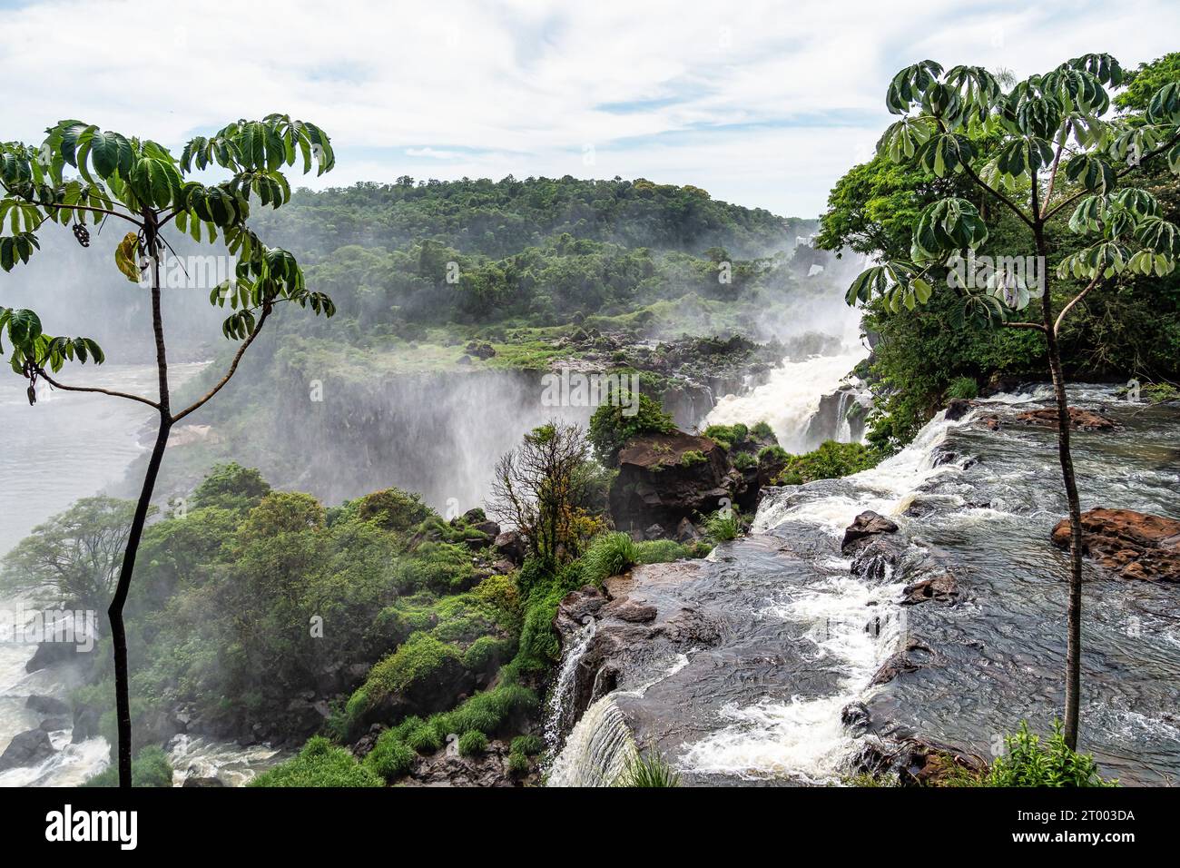 Iguazu Falls, the largest series of waterfalls of the world, located at ...