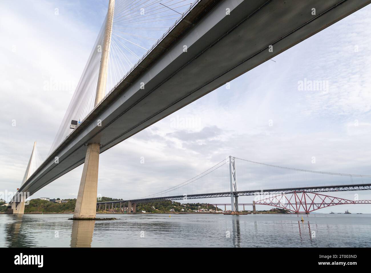 Underneath the Queensferry Crossing on a sightseeing boat trip Stock ...
