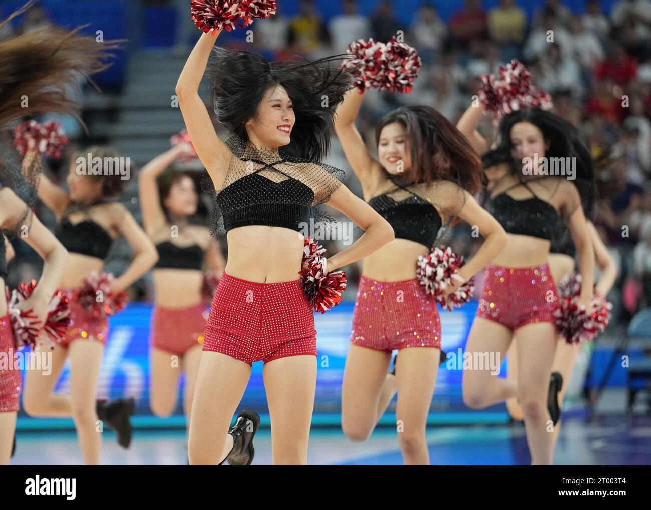 Hangzhou, China's Zhejiang Province. 3rd Oct, 2023. Cheerleaders ...
