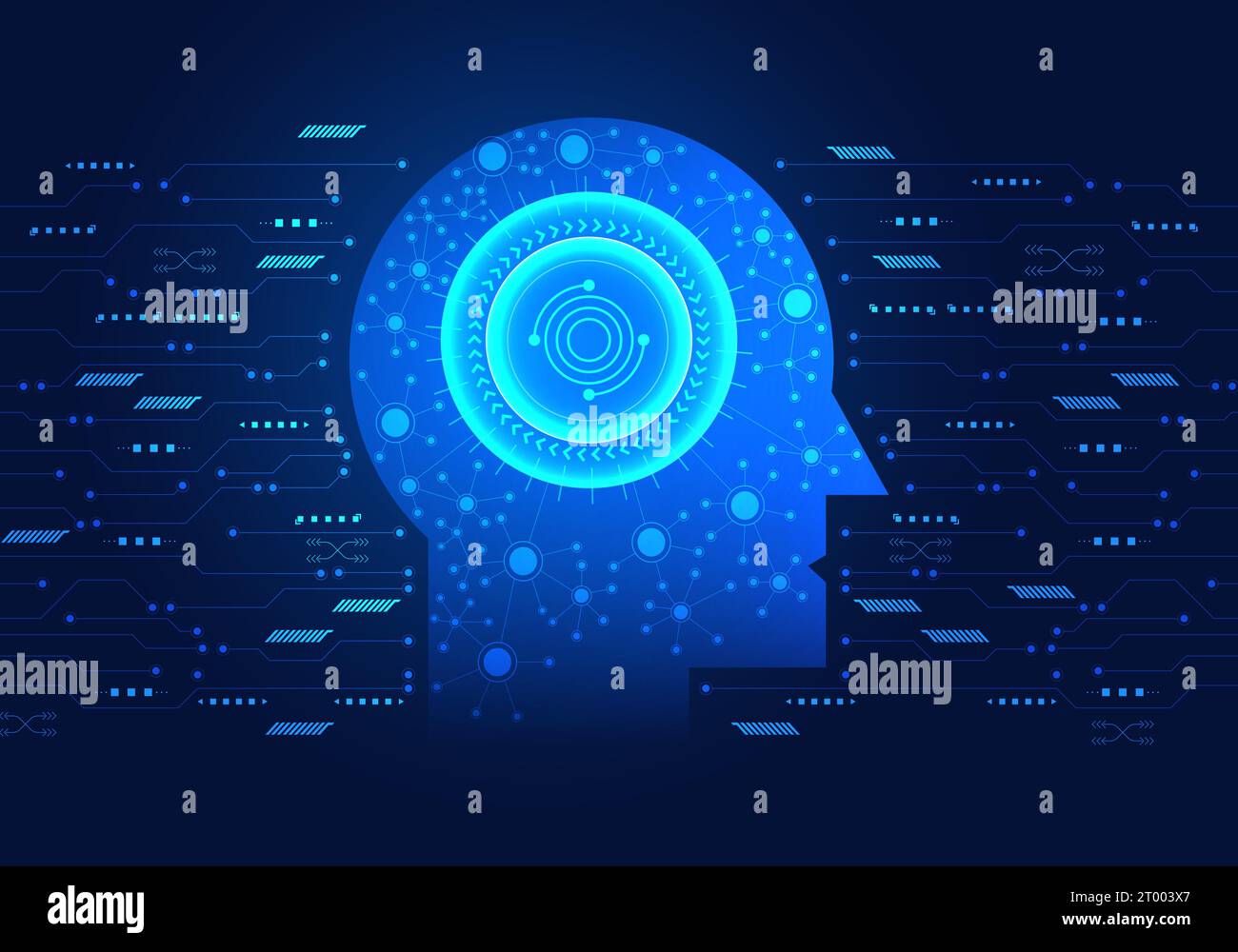 Artificial intelligence robot built-in technology circle It represents ...